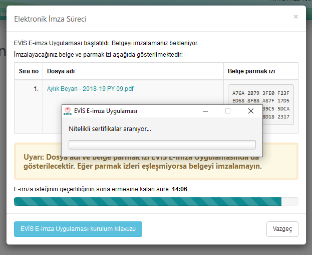 Belge İmzalama · EVİS Kullanım Kılavuzu · T.C. Tarım ve Orman Bakanlığı Şeker Dairesi Başkanlığı